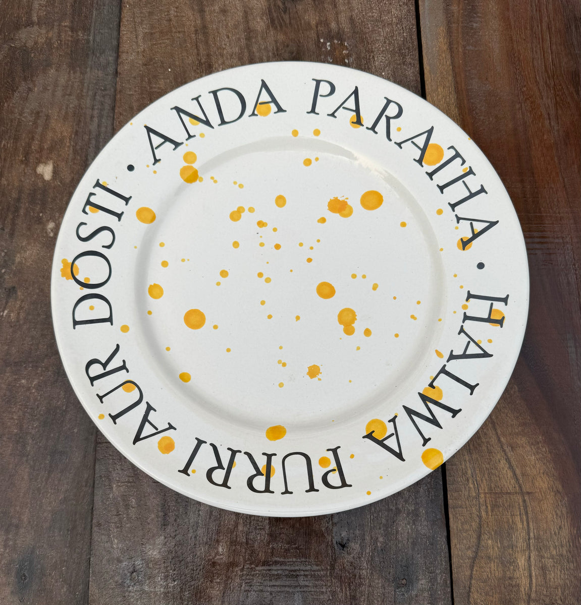 Anda paratha, halwa purri aur dosti 12” platter. – Clayworks